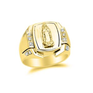 savlano 18k yellow gold plated lady of guadalupe virgin mary with round cut cubic zirconia women religious signet ring (7)