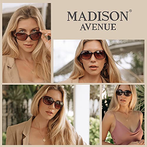 Madison Avenue 2 Pack Classic Vintage Sunglasses for Women, Fashion Sun Glasses with UV400 Protection