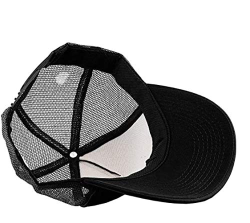 ALLNTRENDS Adult Trucker Hat Smile Face Embroidered Baseball Cap Adjustable Snapback (Black)