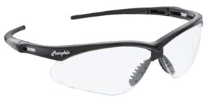 mcr safety mp110af memphis mp1 series safety glasses with clear lenses, uv-af antifog coating protection, wrap around design, black frame, 1-pair