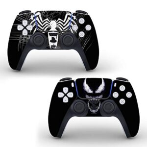 vanknight 2 pack controller skin decals vinyl stickers compatible with ps5 controller remote black spider