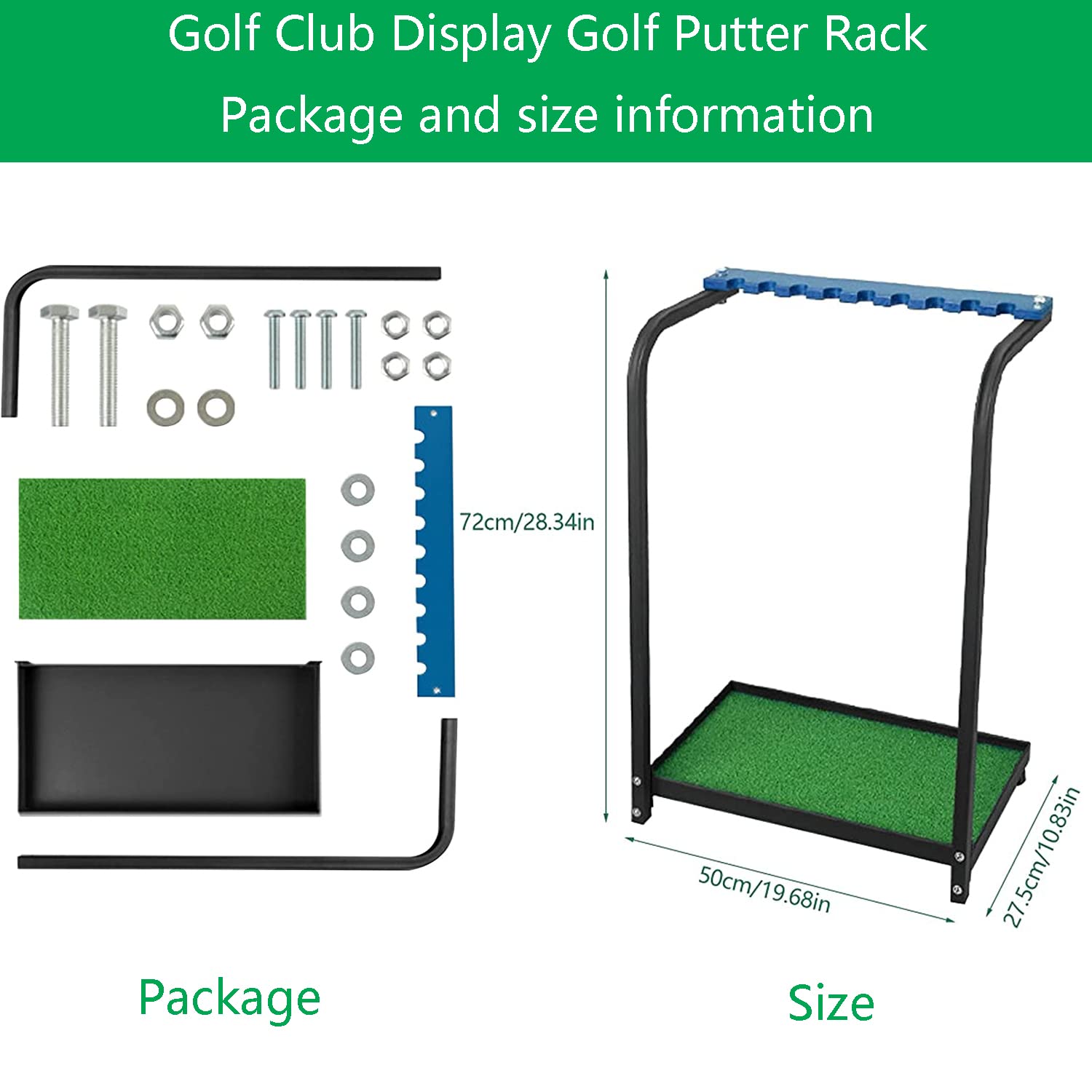 Nisorpa Acrylic Golf Club Organizer Rack Golf Club Display Stand Rack Holder Shelf Golf Putter Rack Holder Stand Metal Golf Club Stand 9 Putters