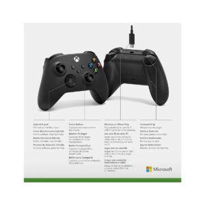 Microsoft Xbox Core Wireless Controller with USB-C Cable - Carbon Black (Renewed)