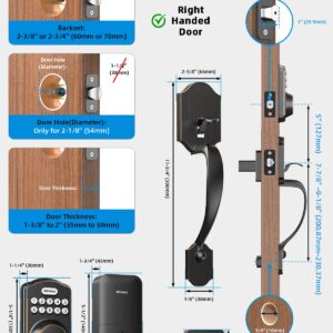 Revolo RE001 Electronic Keypad Deadbolt, Keyless Entry Door Lock, Keyed Entry, Auto Lock, Smart Lock with Handle, Front Door Handle Sets, Anti-Peeking Password, Oil-Rubbed Bronze