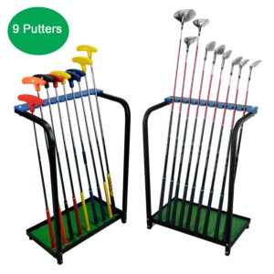 Nisorpa Acrylic Golf Club Organizer Rack Golf Club Display Stand Rack Holder Shelf Golf Putter Rack Holder Stand Metal Golf Club Stand 9 Putters