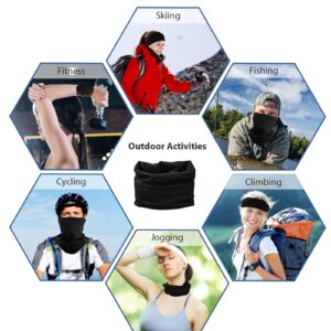 9 Pieces Sun UV Protection Face Mask Cooling Neck Gaiter Balaclava Bandana Scarf (9 Pack(Black))