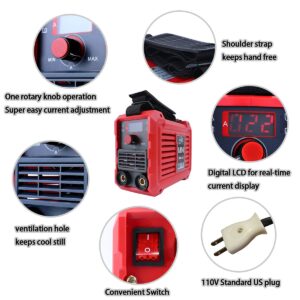 Mini Welding Machine,110V 250A ARC Stick Welder IGBT Hot Start Inverter Welder with 3.6lbs Ultra Light Weight,Full Set of Welding Equipment & Extra 5 Welding Rods