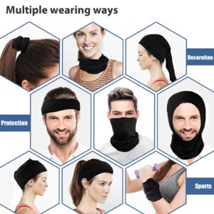 9 Pieces Sun UV Protection Face Mask Cooling Neck Gaiter Balaclava Bandana Scarf (9 Pack(Black))