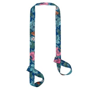 zooeass yoga mat strap, adjustable durable yoga mat carrier & stretching strap, 5.9feet, multiple color choices (flower blue,5.9feet)