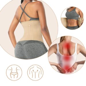 FeelinGirl Fajas Reductoras Y Moldeadoras Fajas Para Mujer Womens Waist Trainer Wrap Belt Tummy Control Shapewear Corset Beige