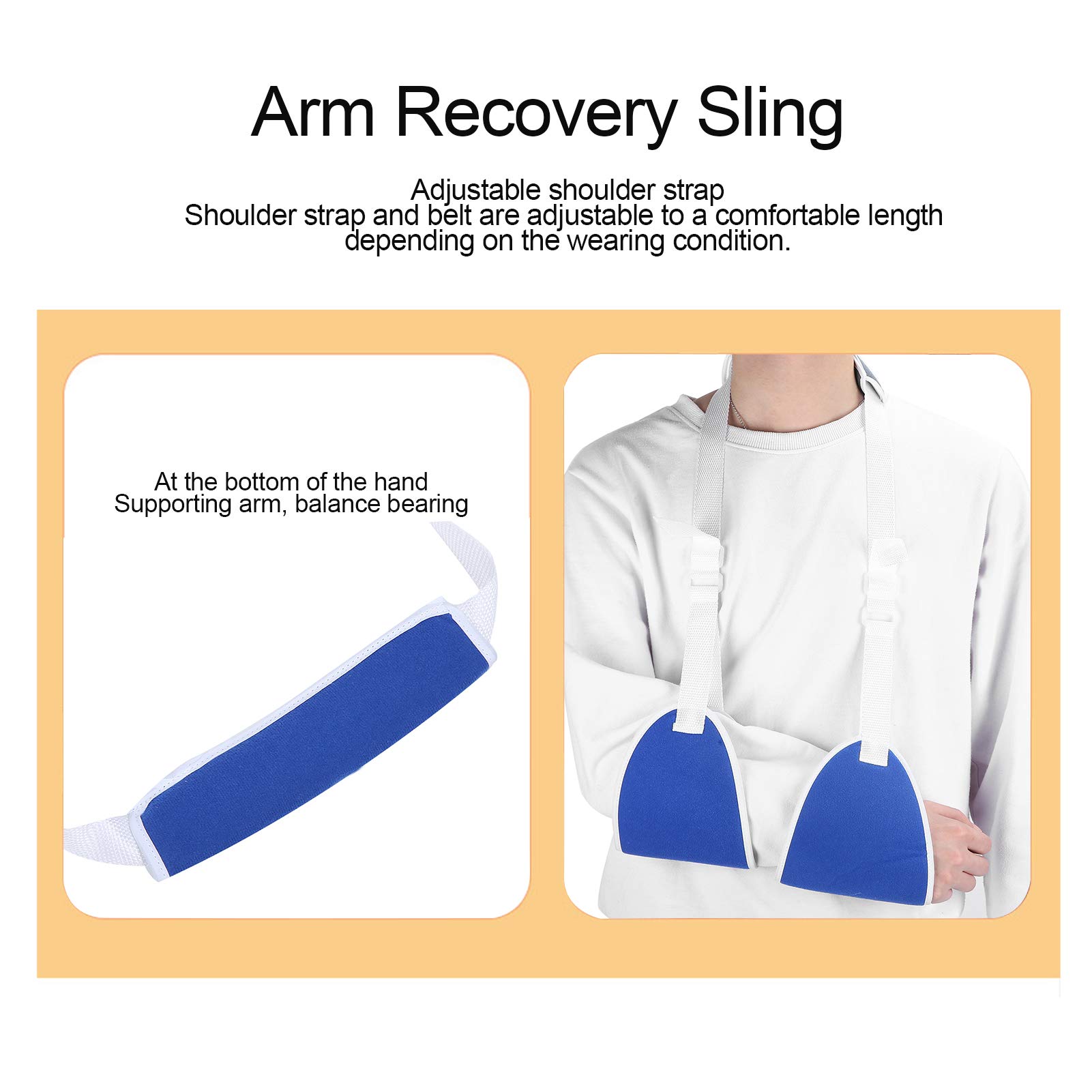 ZJchao Arm Suuport Sling, Shoulder Abduction Sling Immobilizer Arm Pillow for Injury Support Rotator Cuff Sublexion, Surgery, Dislocated, Broken Arm(blue)