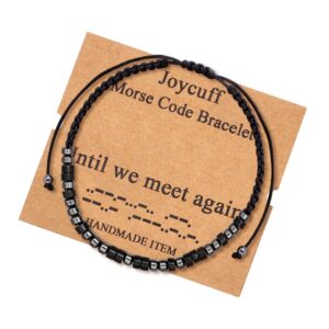 joycuff memorial gifts for loss of loved one mom dad father son sister aunt friends brother sympathy morse code bracelets remembrance jewelry until we meet again