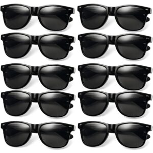 black sunglasses bulk - (pack of 12) premium retro party sunglasses for birthdays, weddings, bachelorette, bachelor, photo booth prop eyewear shades - adult or kids unisex party favor supplies