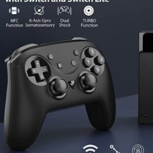 YCCTEAM Switch Controller Compatible With Switch/Switch Lite/Switch Oled, Switch Pro Controller with NFC, Turbo, Dual Vibration Function and Wake Up