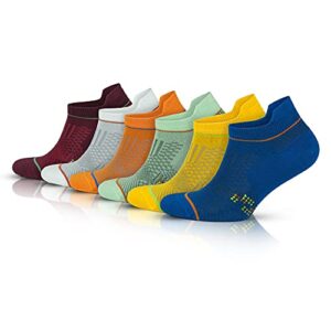 gowith 6 pairs rayon made from bamboo colorful sneaker socks, athletic thin ankle socks, seamless low-cut golf socks for men & women, l/xl, multicolor-5, model: 3151