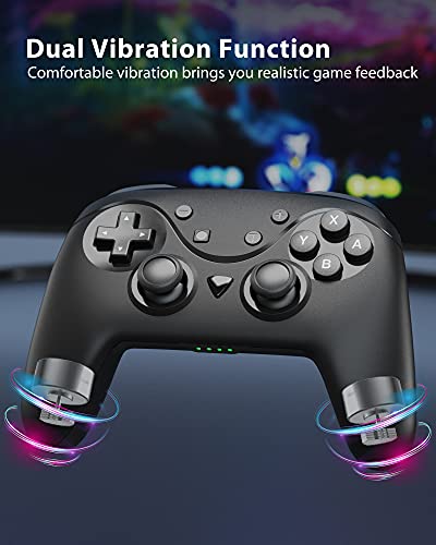 YCCTEAM Switch Controller Compatible With Switch/Switch Lite/Switch Oled, Switch Pro Controller with NFC, Turbo, Dual Vibration Function and Wake Up