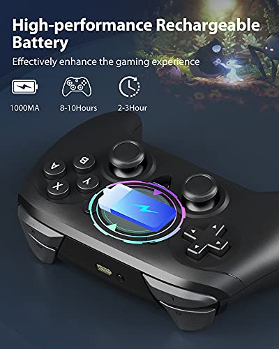 YCCTEAM Switch Controller Compatible With Switch/Switch Lite/Switch Oled, Switch Pro Controller with NFC, Turbo, Dual Vibration Function and Wake Up