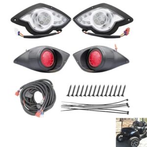 drive-up golf cart led light kit for yamaha g29 2007-2016 gas or electric models deluxe yamaha headlights tail lights (12 volt)