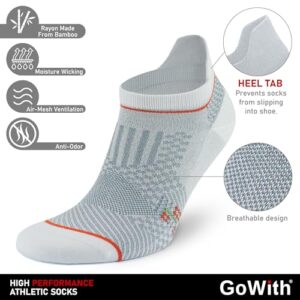 GoWith 6 Pairs Rayon Made From Bamboo Colorful Sneaker Socks, Athletic Thin Ankle Socks, Seamless Low-Cut Golf Socks for Men & Women, L/XL, Multicolor-5, Model: 3151