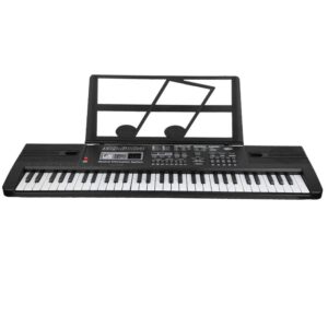 61 keys piano keyboard, portable electronic music keyboard with microphone, music sheet stand & power supply for beginner student