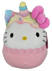 squishmallows official kellytoy sanrio squad squishy stuffed plush polyester toy animal (hello kitty (cupcake), 8 inches)