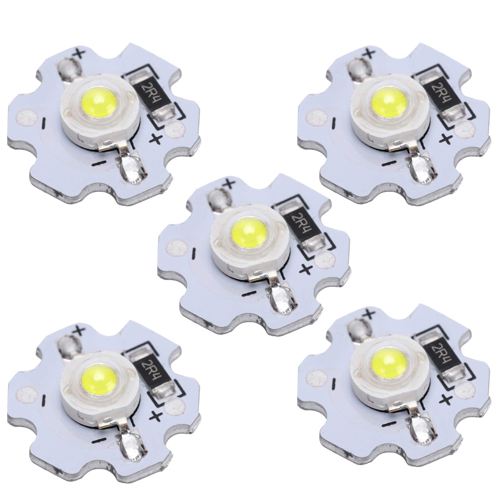 Hyuduo 25pcs LED Lamp Beads, 200LM 3W 5V High Power Led Chip, LED Lamp SMD Chip Light Bulb for DIY Lighting Fixtures(Pure White 60006500K)