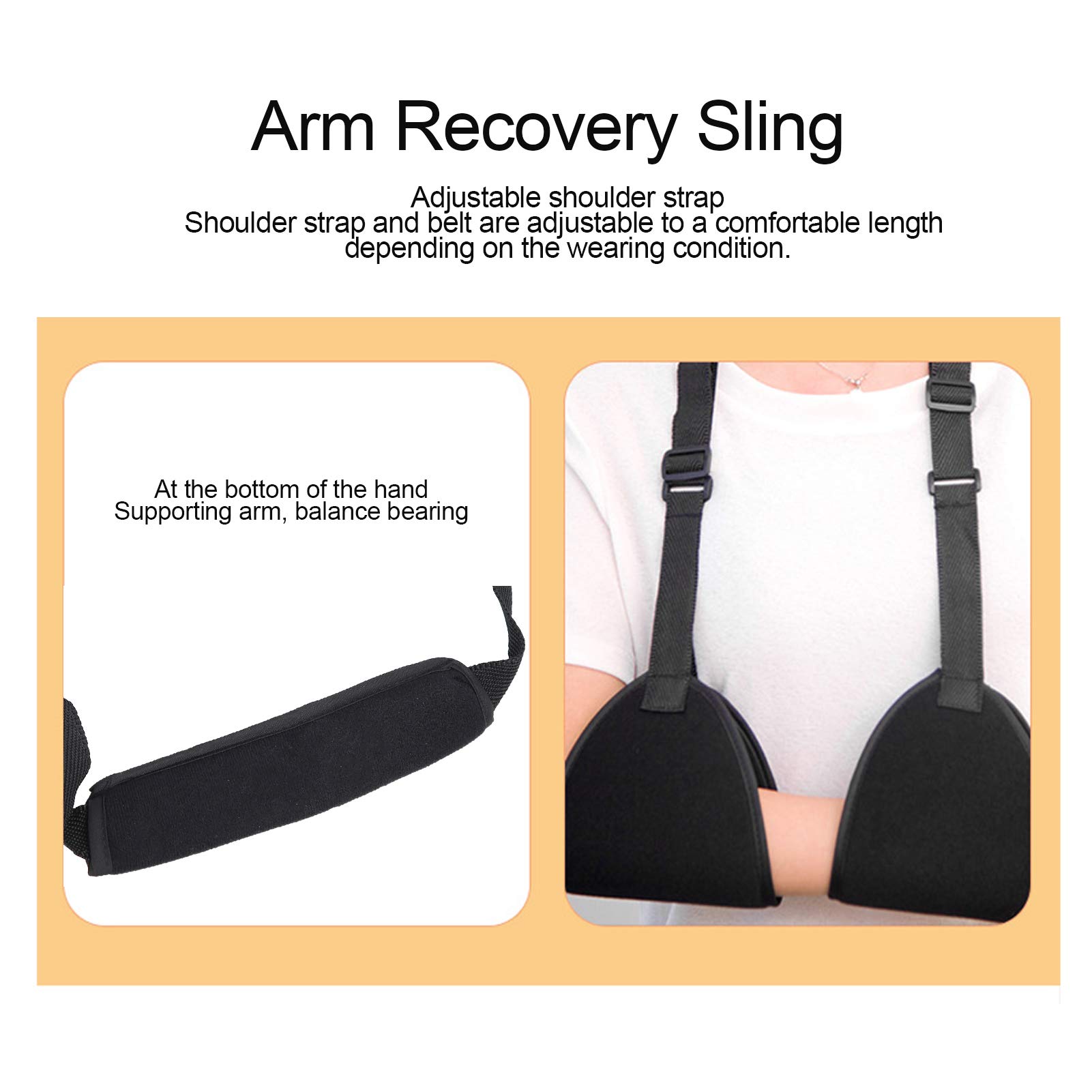 ZJchao Arm Suuport Sling, Shoulder Abduction Sling Immobilizer Arm Pillow for Injury Support Rotator Cuff Sublexion Surgery Dislocated Broken Arm(black)