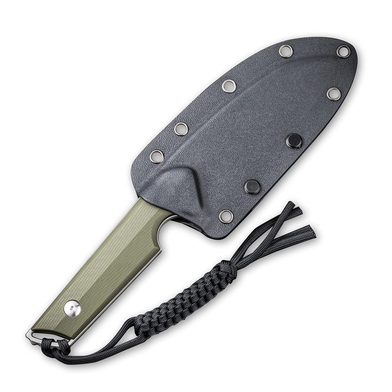 CIVIVI Kepler Fixed Blade Knife, 4.48" Blade G10 Handles, Belt Knife with Kydex Sheath, Lanyard, Clip for Men Outdoor Activities C2109A (OD Green)