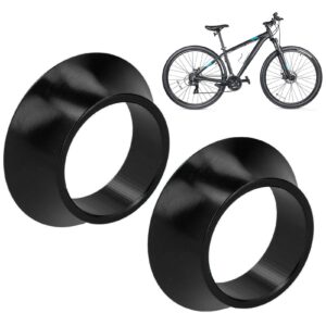 2pcs bike taper washer cnc15mm bike front fork conical spacers for road mountain bike multiple colour(black)