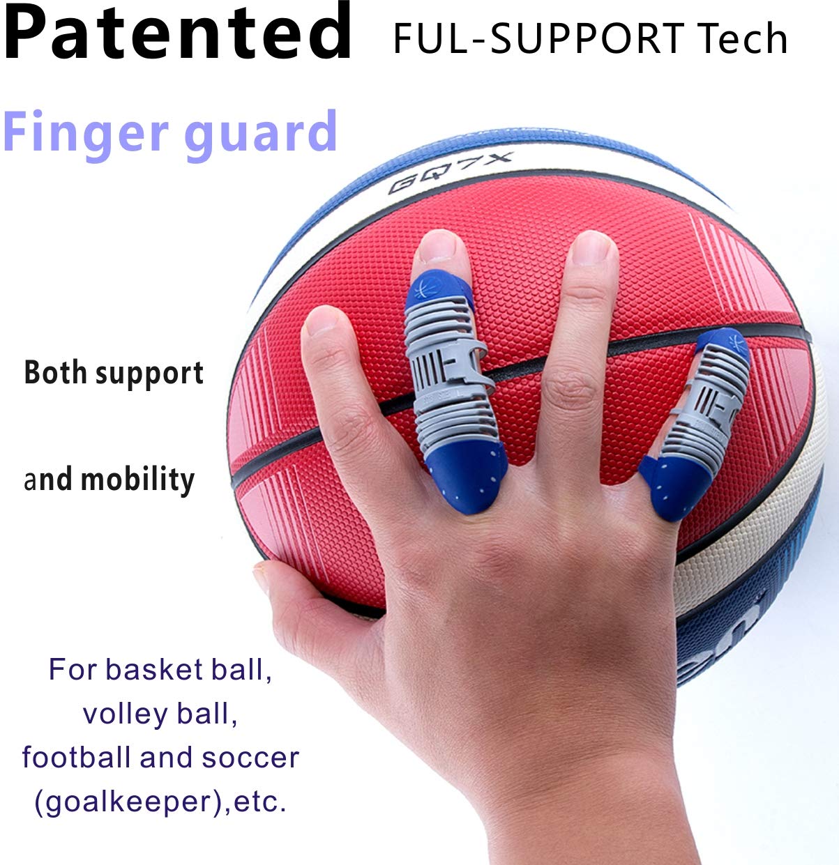 Lynnmed Sport finger guard splints (one pair) basketball finger protector Sport Injuries, Basketball, Volleyball, Bowling fits Index, Middle Finger, Ring, Pinky