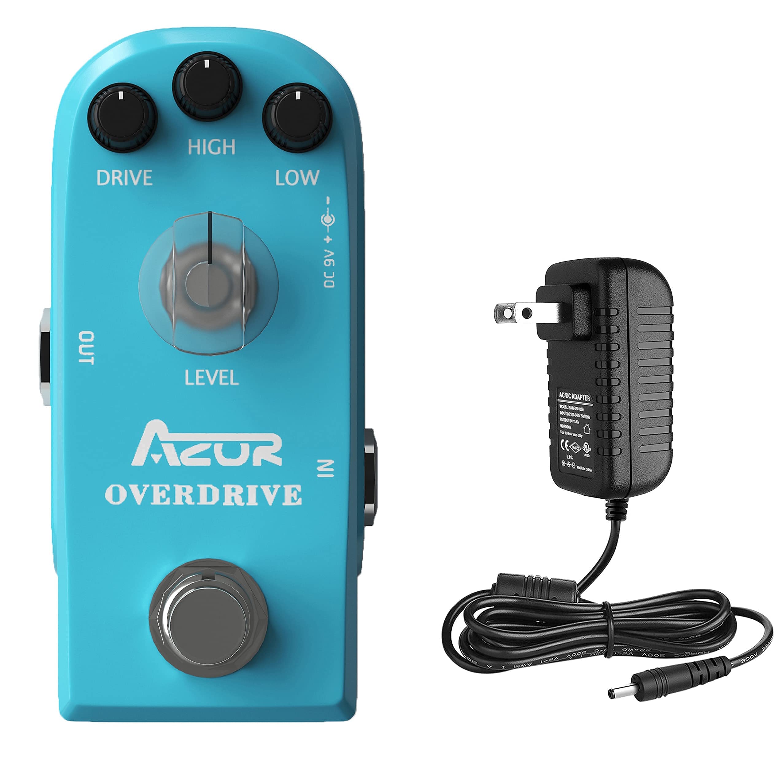 AZOR Overdrive Guitar Effect Pedal Classical Pedal with Power Adapter