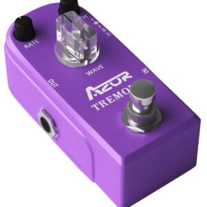 AZOR Mini Pedal Tremolo Classic Guitar Effect Pedal with Power Adapter Super Mini