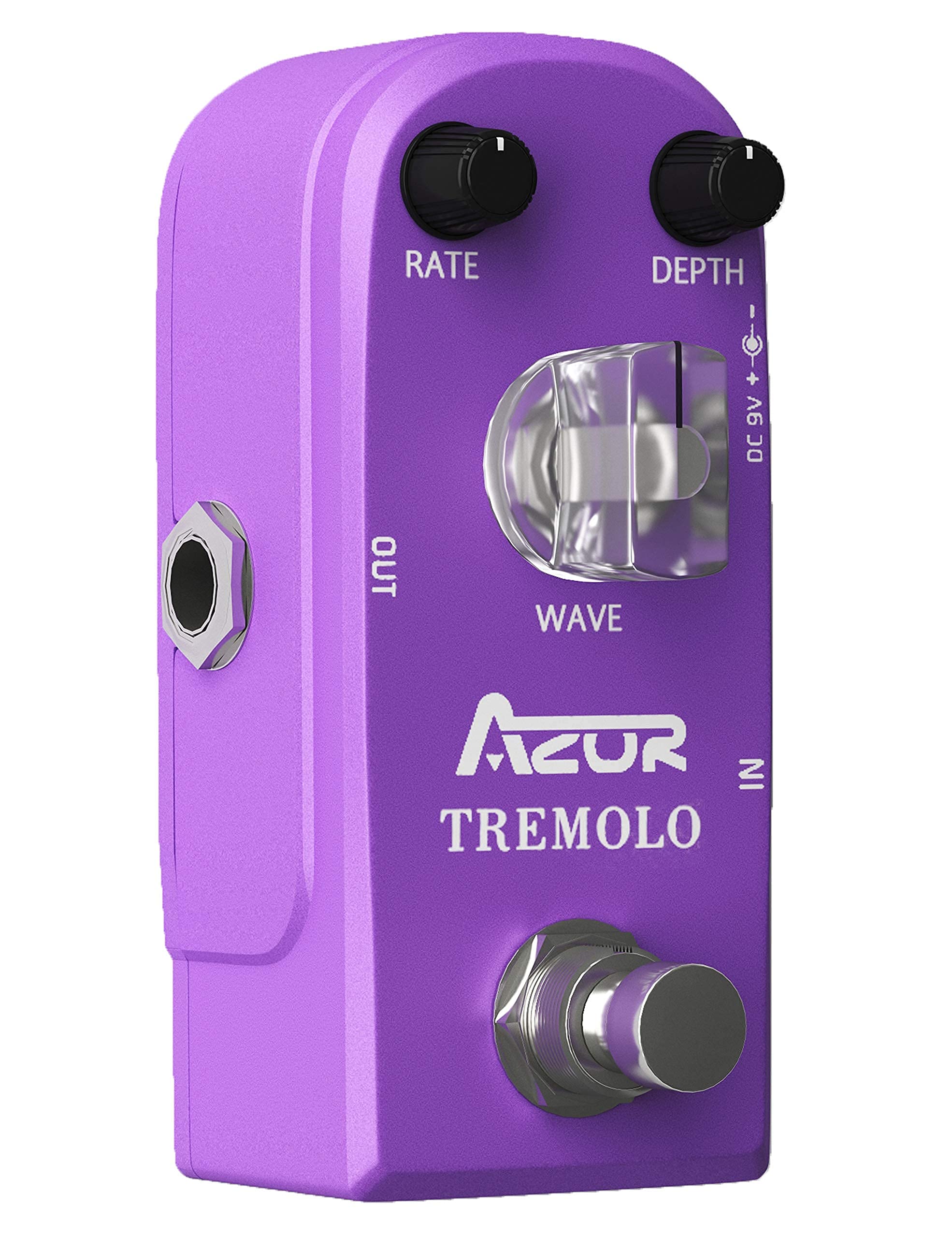 AZOR Mini Pedal Tremolo Classic Guitar Effect Pedal with Power Adapter Super Mini