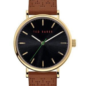 Ted Baker Men's Stainless Steel Quartz Leather Strap, Brown, 20 Casual Watch (Model: BKPMMF911)