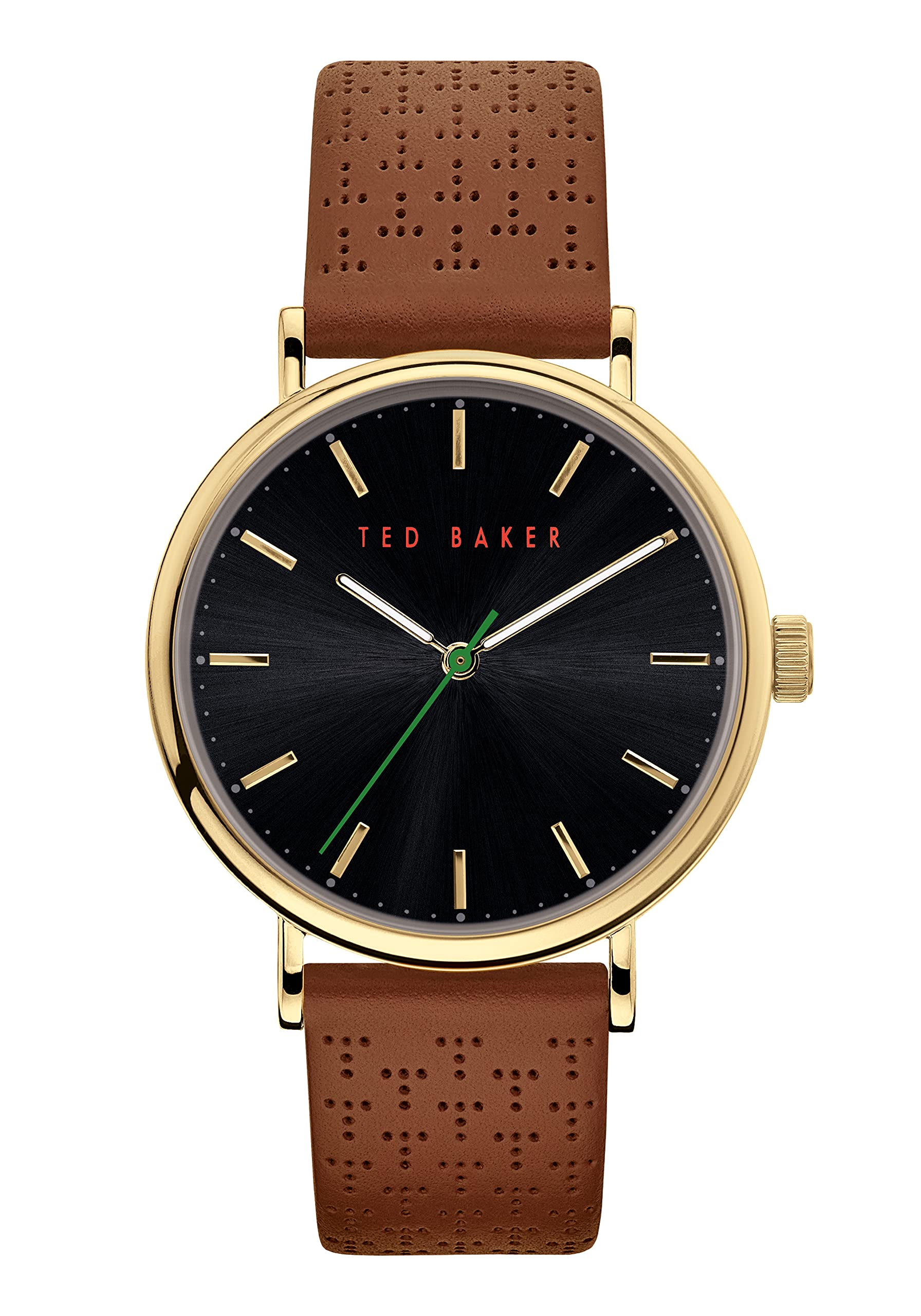 Ted Baker Men's Stainless Steel Quartz Leather Strap, Brown, 20 Casual Watch (Model: BKPMMF911)