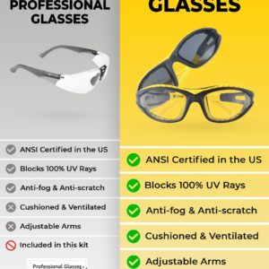 TradeSmart All-in-One Gun Range Safety Duo Kit - 2x Yellow Ear and Eye Protection Kit for Men and Women, U.S. Certified