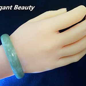 Zimlove Natural Jade Bangle Bracelet for Women Classcial Retro Chinese Style Green Hand Jade Bracelets with Gift Box (Green 58mm)