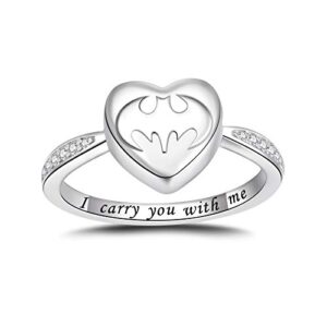 fookduoduo bat cremation ring for ashes - 925 sterling silver memorial keepsake jewelry rings heart urn earns for ashes of human/pet (8)