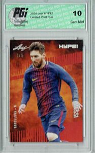 lionel messi 2020 leaf hype! #46 red sp, only 5 made rare card pgi 10