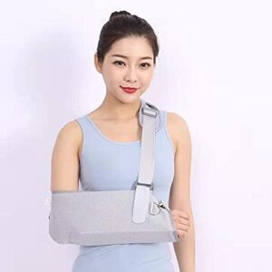 Mesh Shoulder Sling Arm Brace for Torn Rotator Cuff Injury Right Left Support Adjustable Immobilizer with removable stay support Stabilizer for Elbow, Wrist, Thumb Injuries, Medium