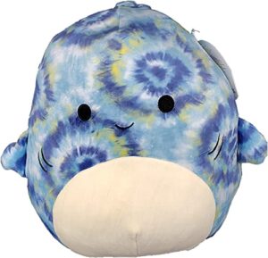 squishmallow kellytoys - 12 inch (30cm) - luther the blue tie dye shark - super soft plush toy animal pillow pal