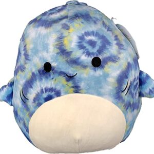 SQUISHMALLOW KellyToys - 12 Inch (30cm) - Luther The Blue Tie Dye Shark - Super Soft Plush Toy Animal Pillow Pal