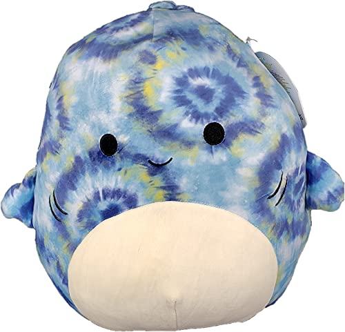 SQUISHMALLOW KellyToys - 12 Inch (30cm) - Luther The Blue Tie Dye Shark - Super Soft Plush Toy Animal Pillow Pal