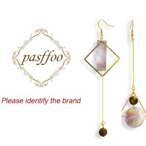 Mismatch Asymmetry Abstract Drop Dangle Abalone Shell Earrings for Woman