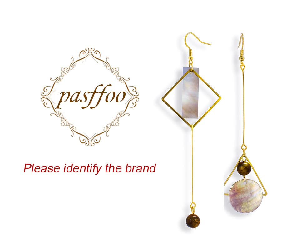 Mismatch Asymmetry Abstract Drop Dangle Abalone Shell Earrings for Woman