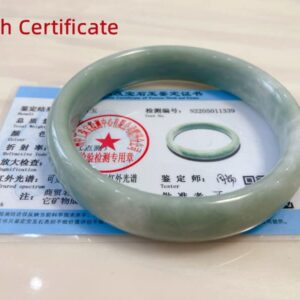 Zimlove Natural Jade Bangle Bracelet for Women Classcial Retro Chinese Style Green Hand Jade Bracelets with Gift Box (Green 58mm)