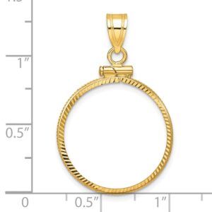 14ky 21.6mm Diamond-cut Screw Top Coin Bezel Pendant 34.3mm 21.9mm style C2677/21.6