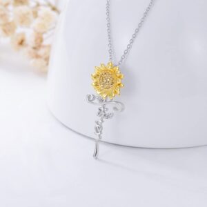 LONAGO Sunflower Cross Necklace for Sister 925 Sterling Silver Always My Sister Forever My Friend Pendant Gifts from Sister Jewelry for Women