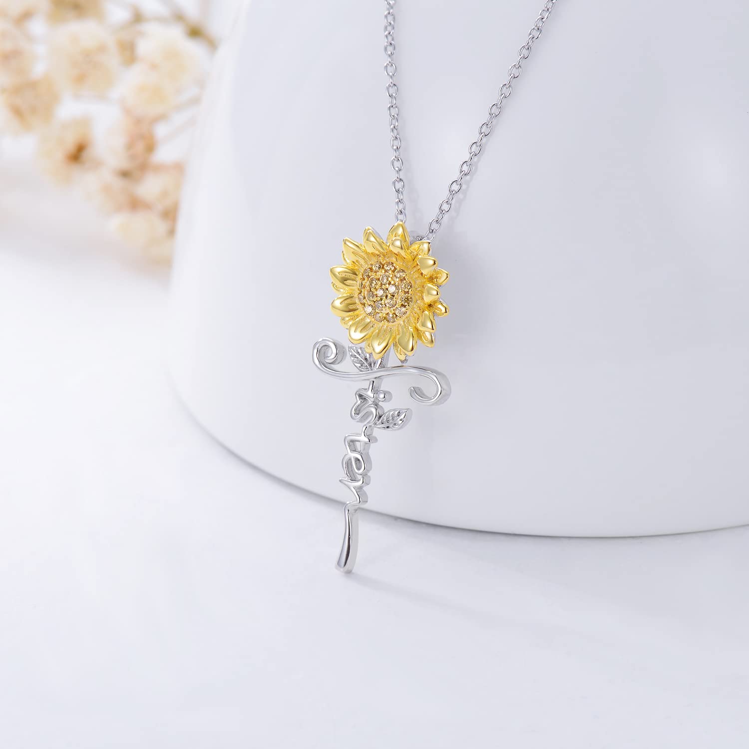 LONAGO Sunflower Cross Necklace for Sister 925 Sterling Silver Always My Sister Forever My Friend Pendant Gifts from Sister Jewelry for Women