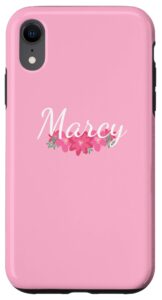 iphone xr marcy - custom floral phone cover pink personalized case